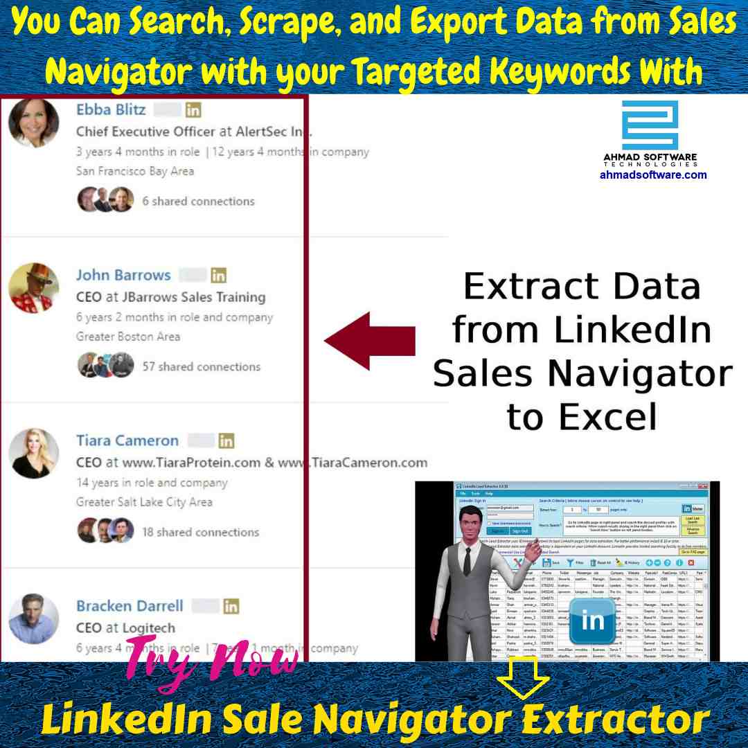 Scrape data from a sales navigator to Excel with LinkedIn Scraper